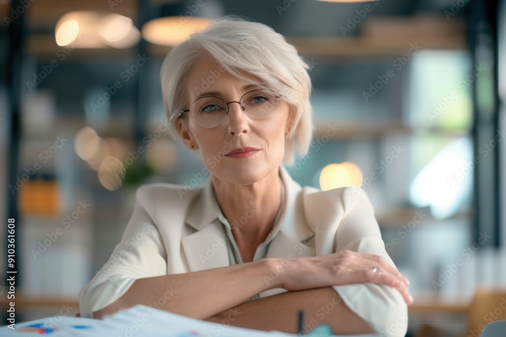 Leader, management and boss working in her office with a mindset on ...