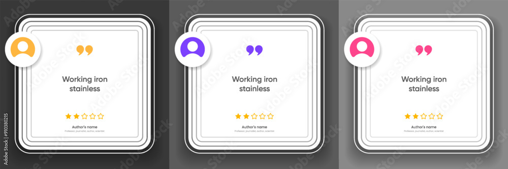3D bubble testimonial banner, quote, infographic. Social media post ...