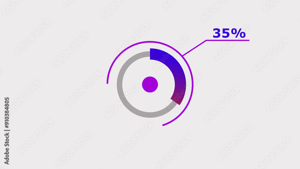 35% circle loading icon diagrams Infographics background. Abstract ...