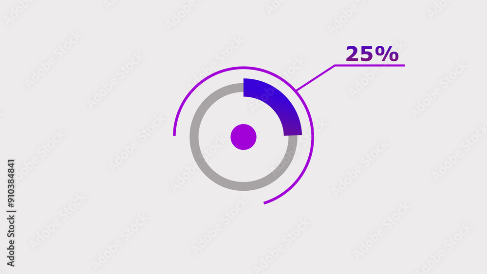 25% circle loading icon diagrams Infographics background. Abstract ...