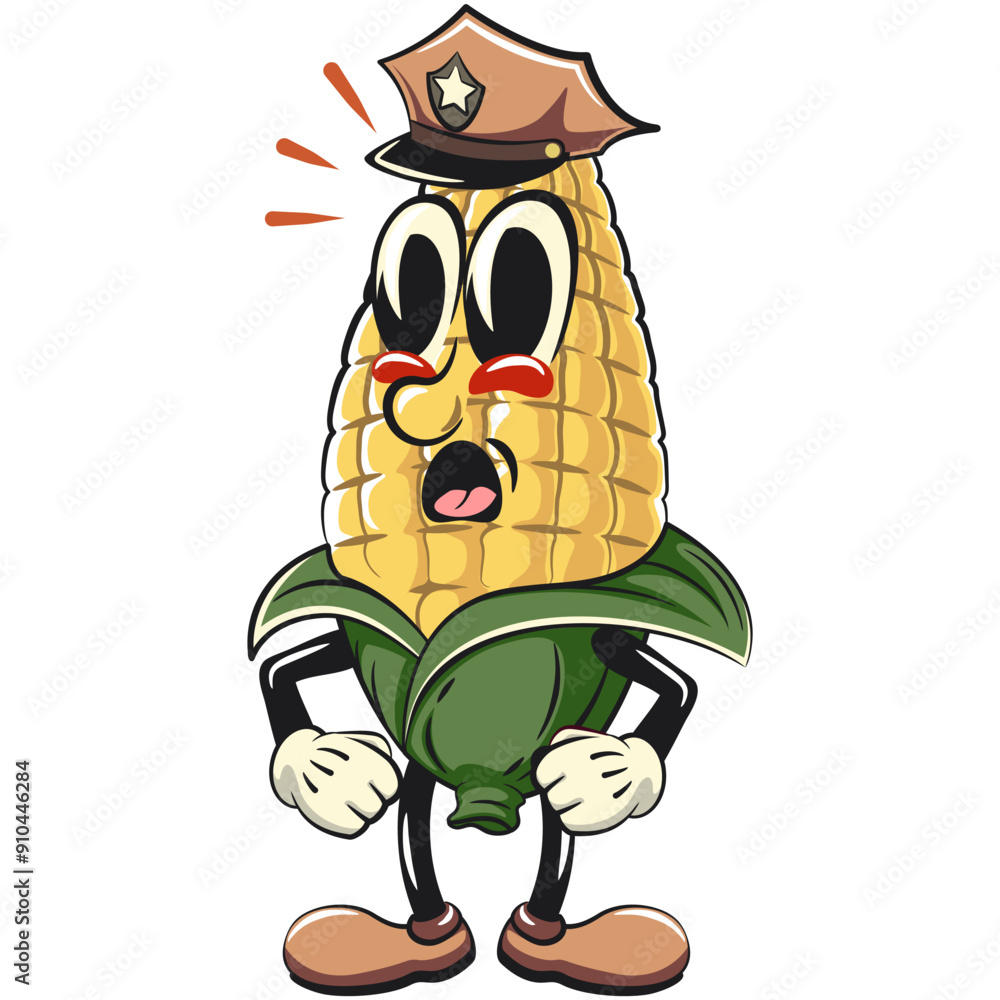 character of a cute corn cartoon vector isolated clip art mascot ...