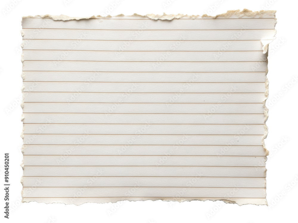 Lined Paper Sheet With Rough Edges, featuring a jagged border and lined ...