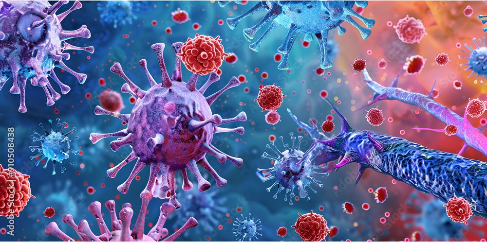 Microscopic View of Viruses – Viral Infection Concept, Close-Up of ...