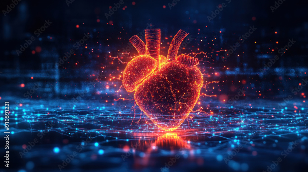 Graphic representation of the heart's electrical conduction system ...