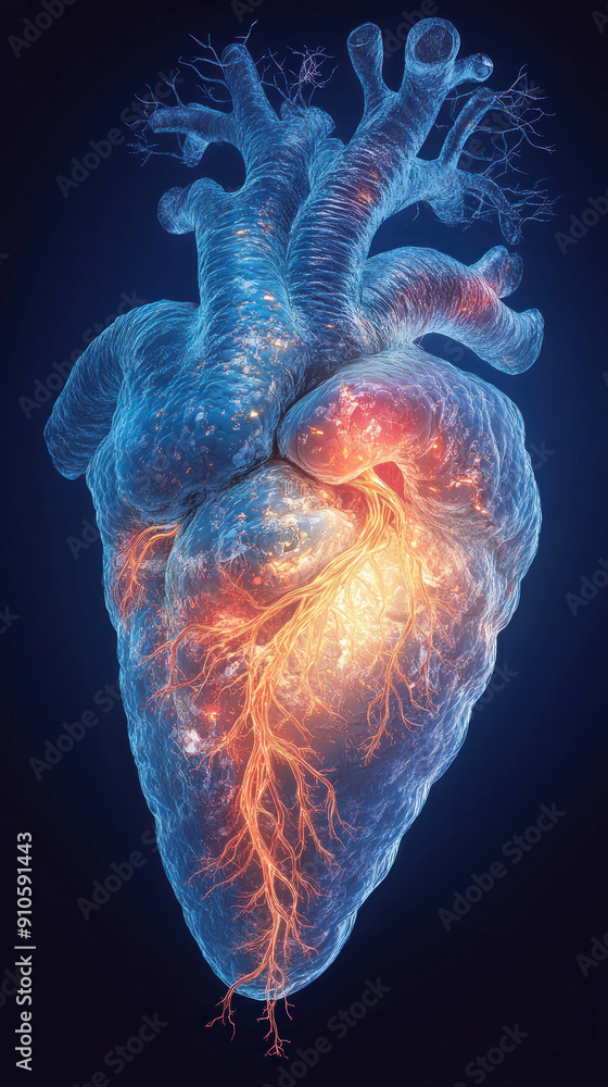 Graphic representation of the heart's electrical conduction system ...