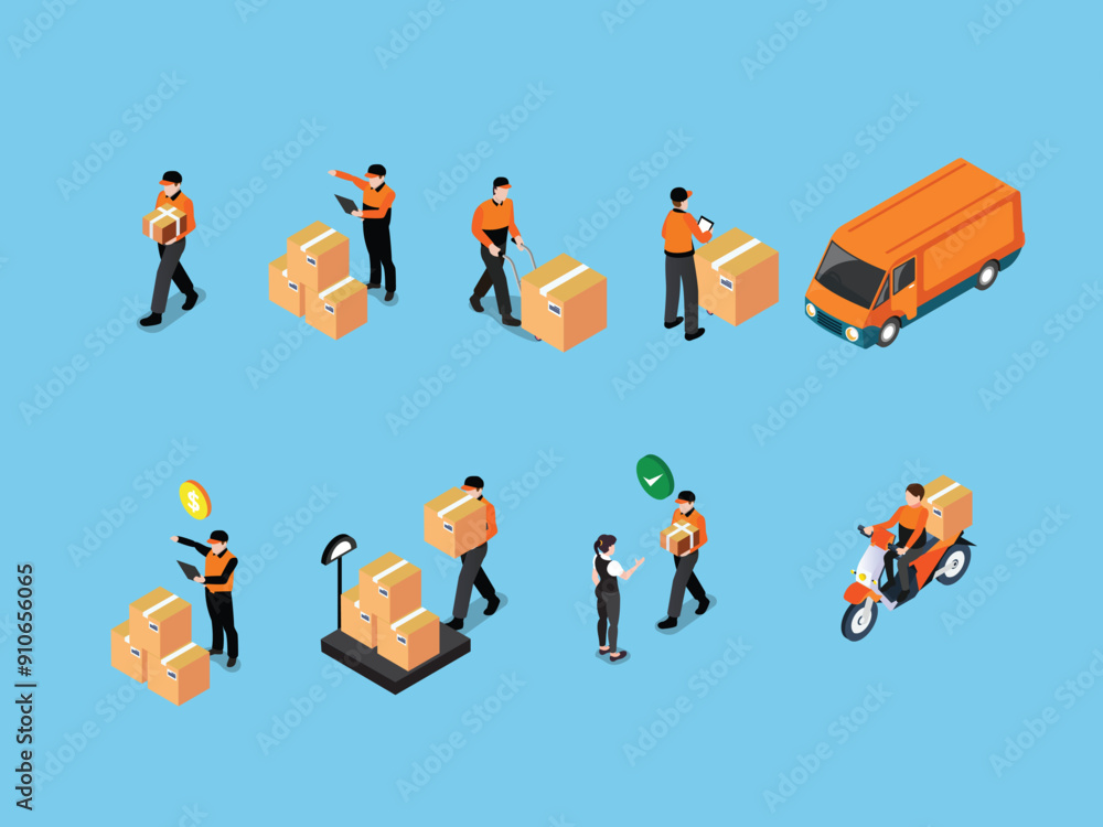 Delivery service, couriers, warehouse workers, round-the-clock work, a ...