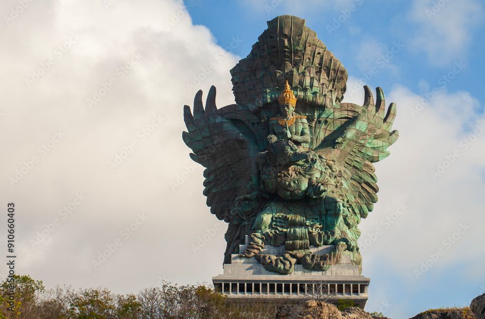 Garuda Wisnu Kencana (GWK) statue, one of the tallest statues in the world depicts Lord Vishnu ...