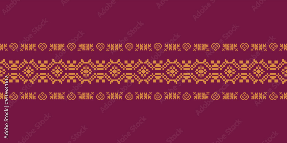 Elegant Textile Border with Floral Motif. Vintage Textile Border for ...