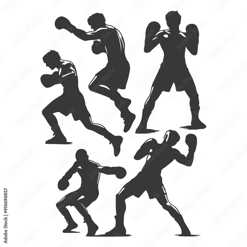 Man doing boxing moves exercise. Jab Cross Hook and Uppercut movement ...