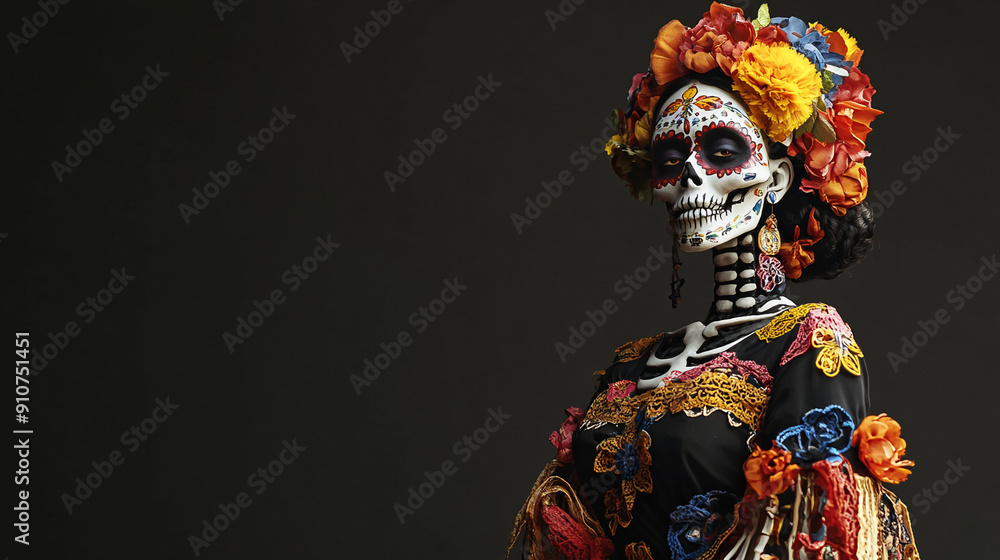 dia de los muertos day of the dead carnival party background, Cinco de ...