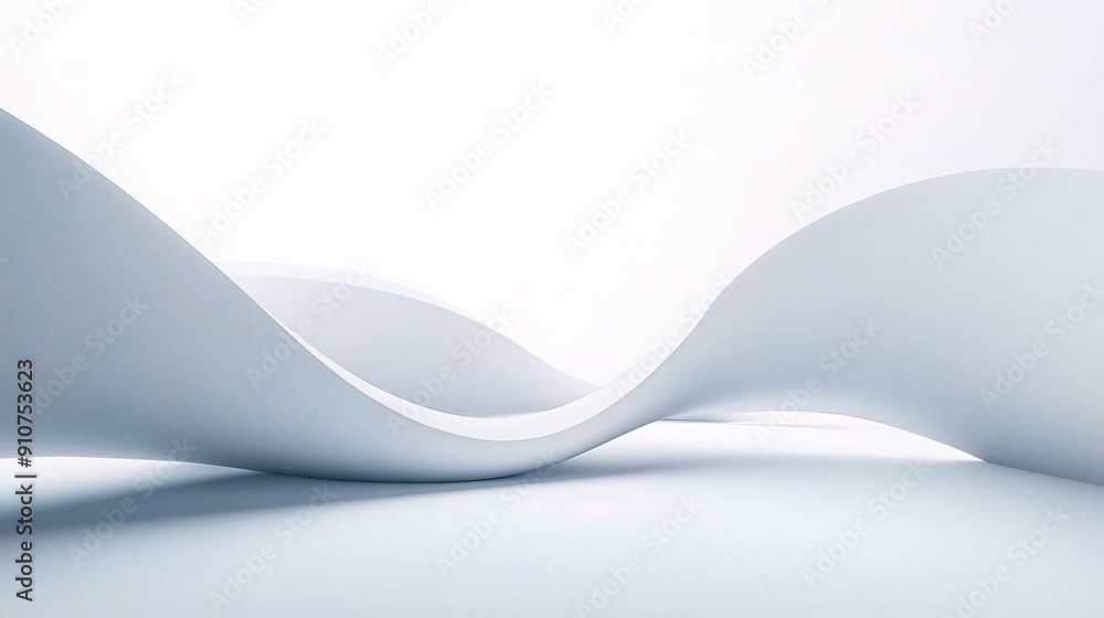 Abstract White Waves: A minimalist, abstract background of undulating ...