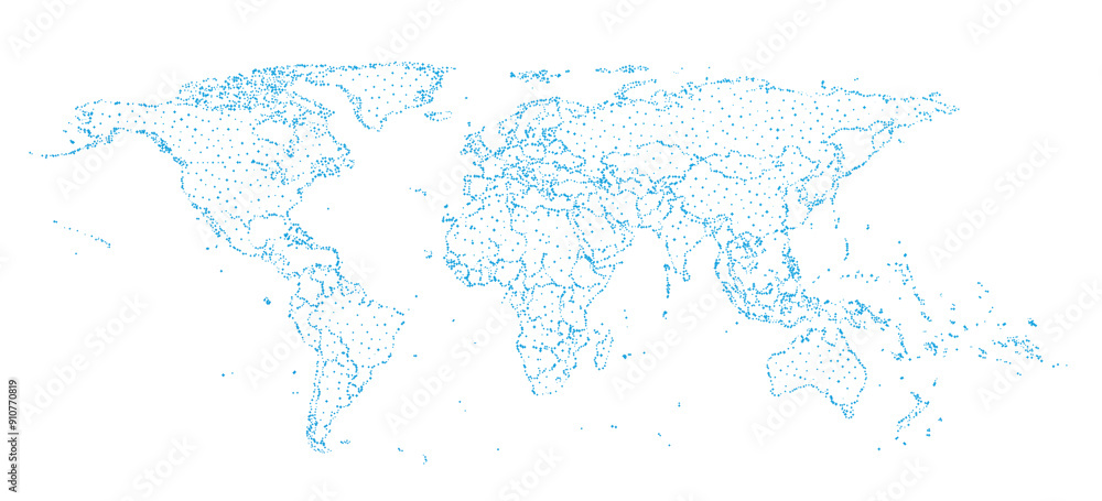 Medical/pharmacy design element. 3D holographic world map with cross ...