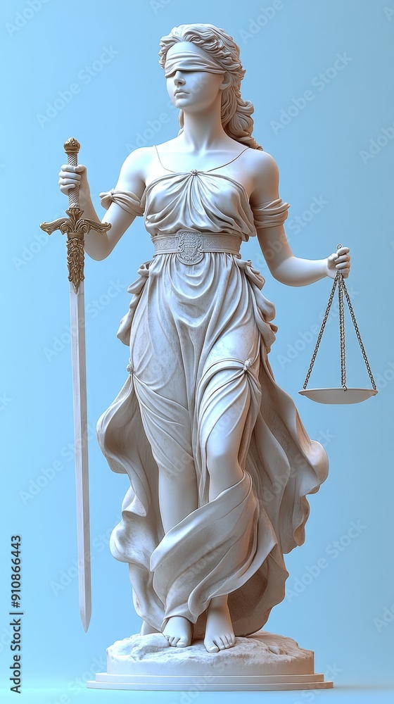 Majestic Lady Justice Statue: Symbol of Law and Equity. Elegant 4K ...