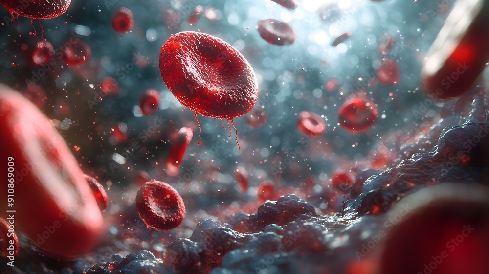 Zdjęcie bez tantiem: Creative poster showing anemia using different ...