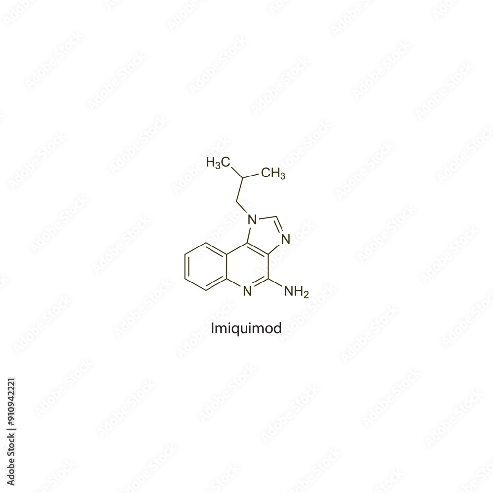 Imiquimod flat skeletal molecular structure Antiviral drug used in ...