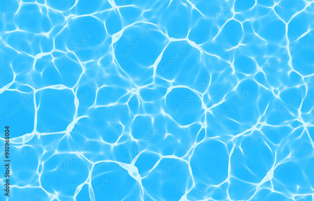 water surface, creating bright patterns on blue background, Sunlight ...