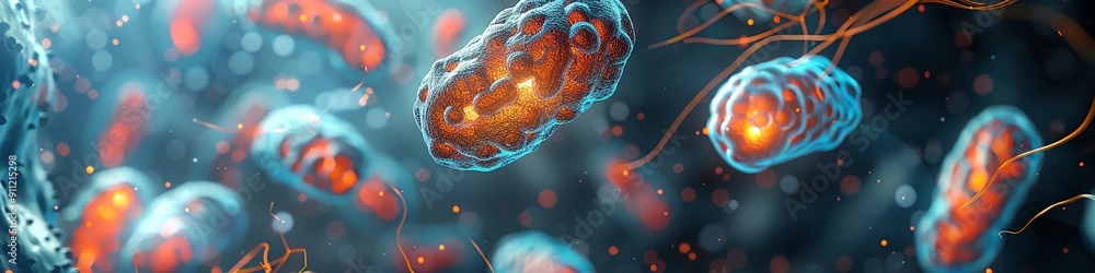 Pathogenic bacteria invading tissue, microbiology infections ...