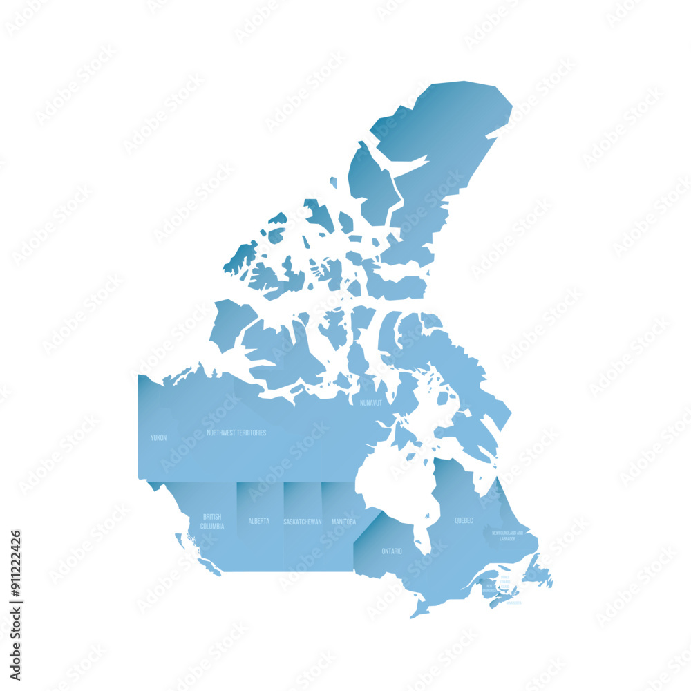 Canada political map of administrative divisions - provinces and ...