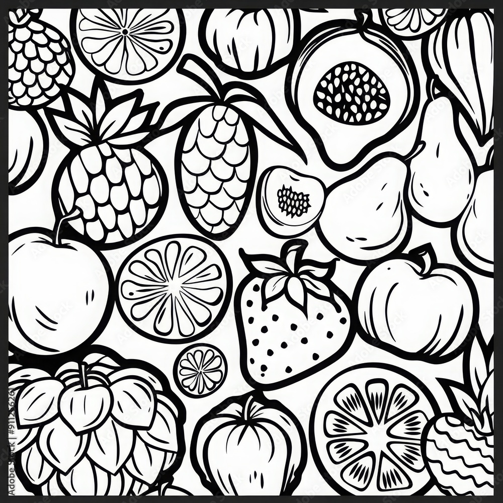 fruit coloring page , printable fruit coloring page , free printable ...