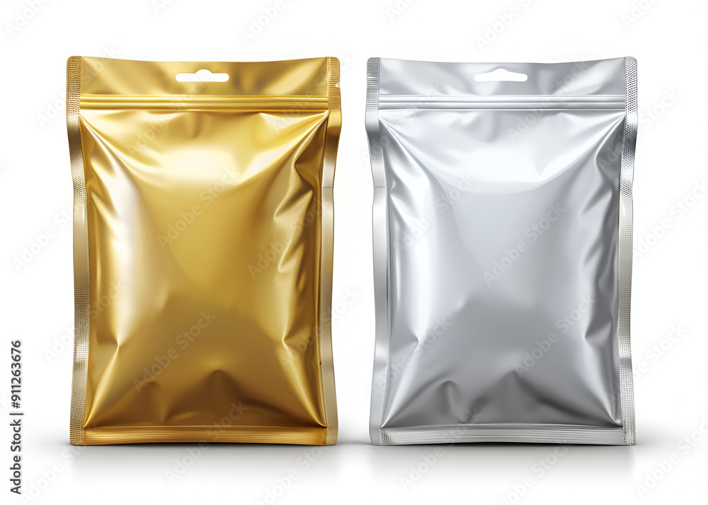 Blank chips bag mockup, food snack bag isolated on white background ...