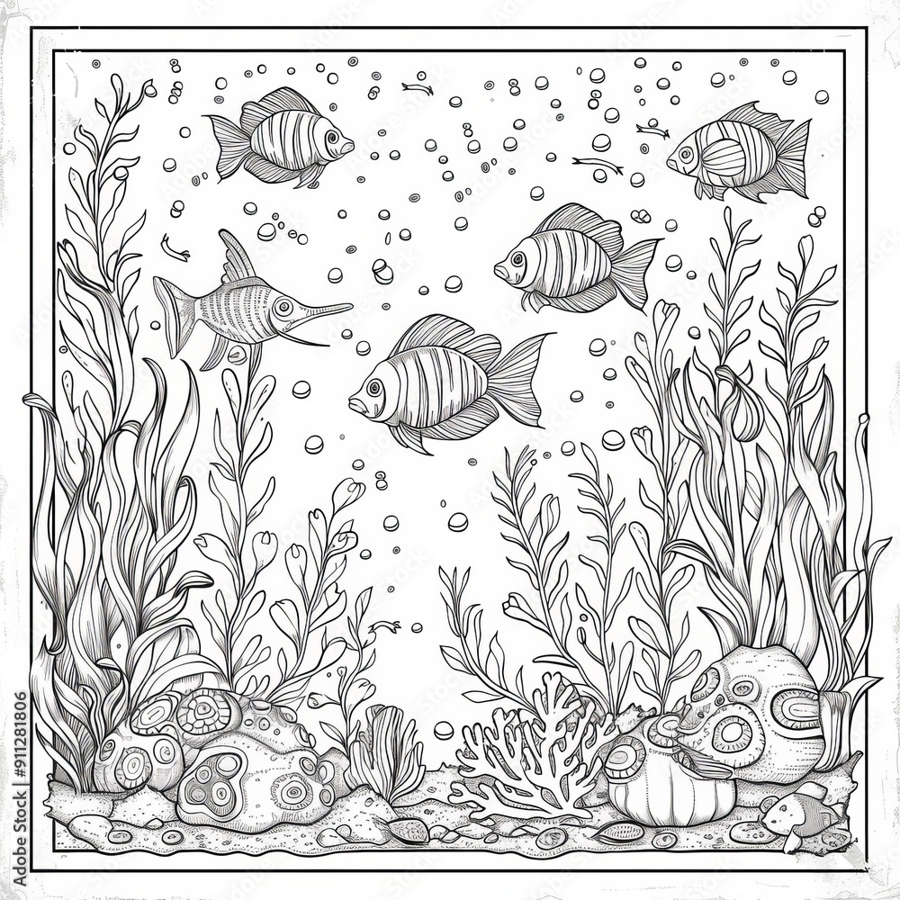 underwater coloring page , fish coloring page , underwater coloring ...