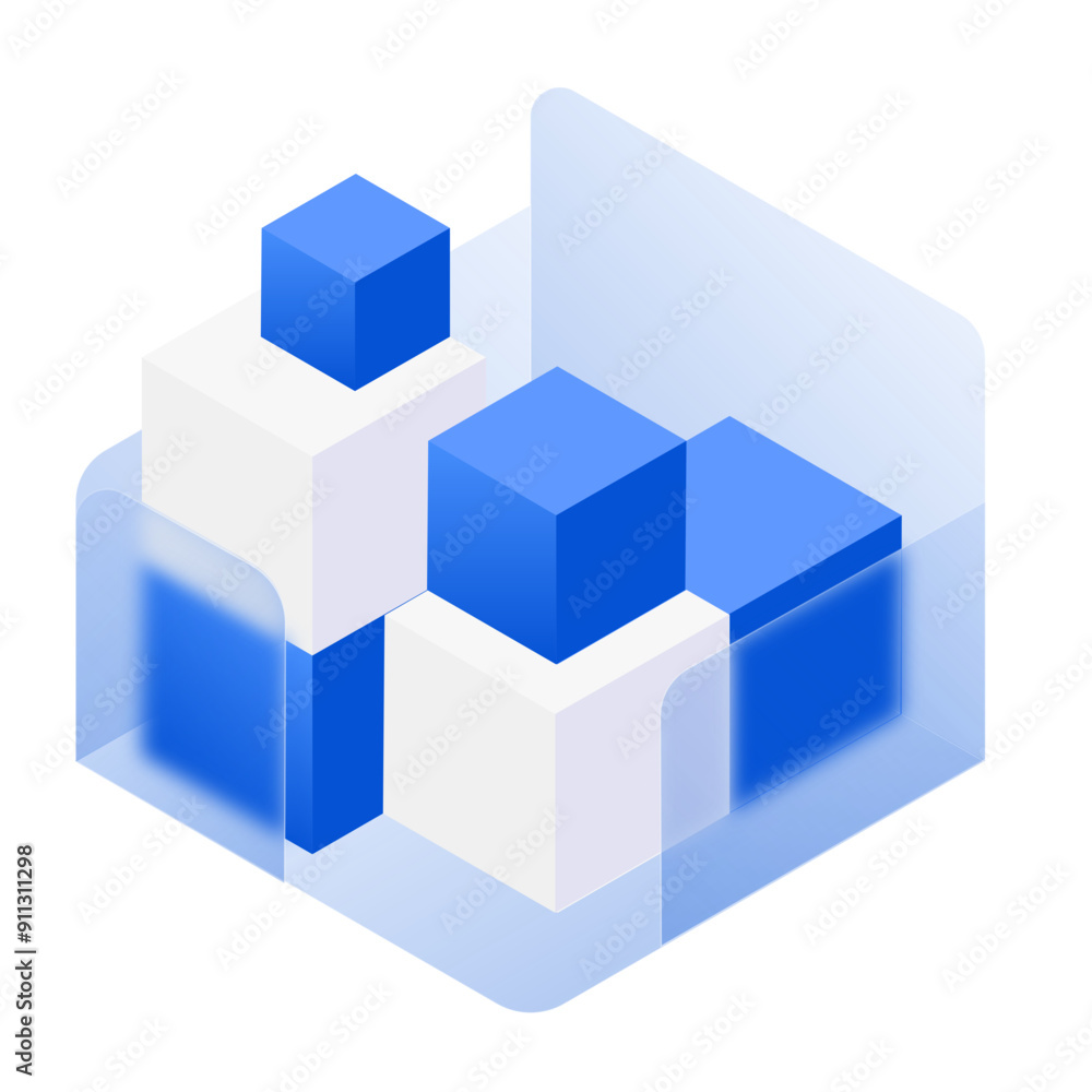 3D Box Rectangle Glassmorphism UI Icon Sign and Symbol Design ...