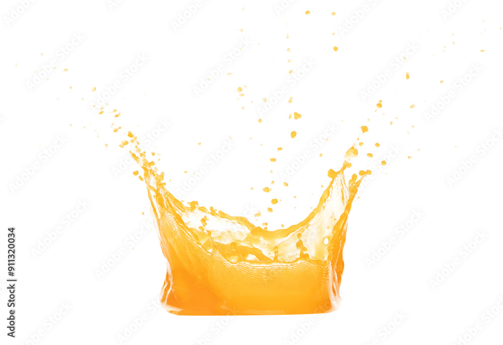 Orange Mango Juice pouring and splash as crown water. Orange Mango ...