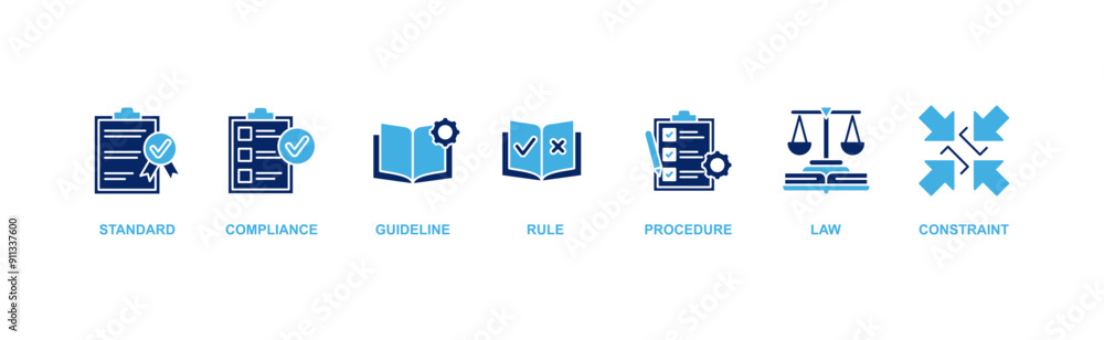 Regulation banner web icon vector illustration concept with icon of ...