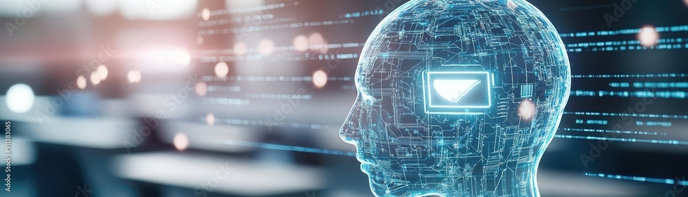 Cyber security awareness, holographic training session, futuristic ...