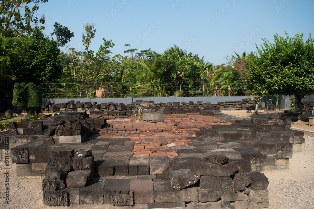 The ruins of Candi Simping or Candi Sumberjati, a temple with a ...