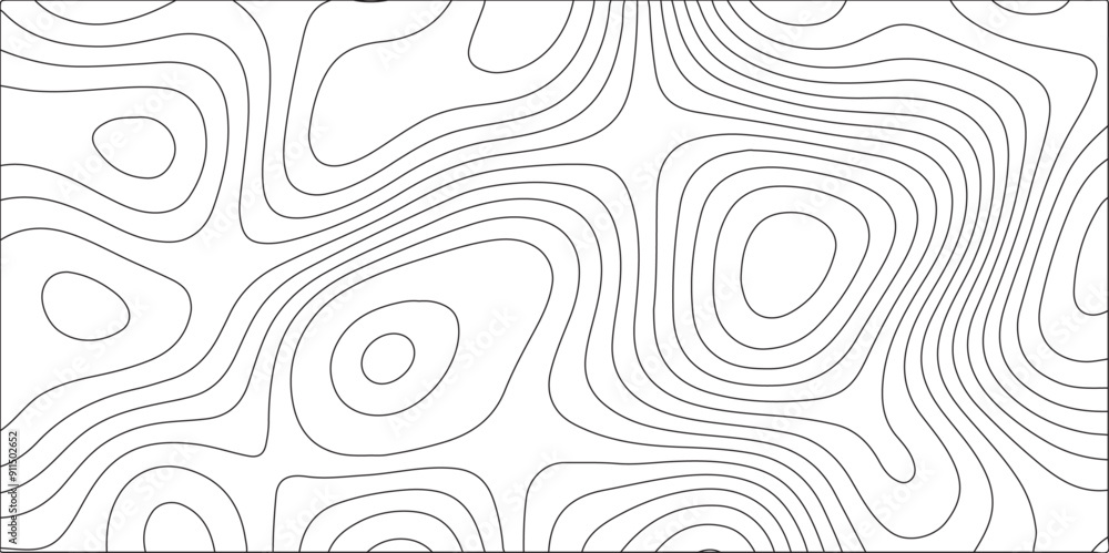 Ocean topographic line map with curvy wave isolines vector illustration ...