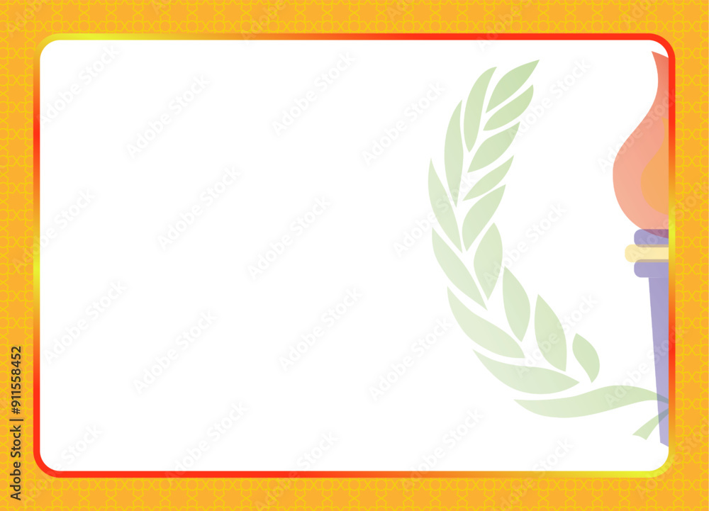 blank template frame for sports diploma certificate with torch faster ...