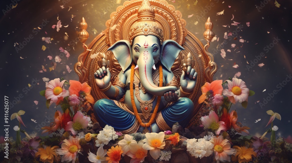illustration of Ganesha Hindu God , ganesha wallpaper, full body of ...