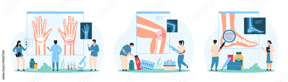 Orthopedic diseases of joints and bones, diagnosis and treatment set ...