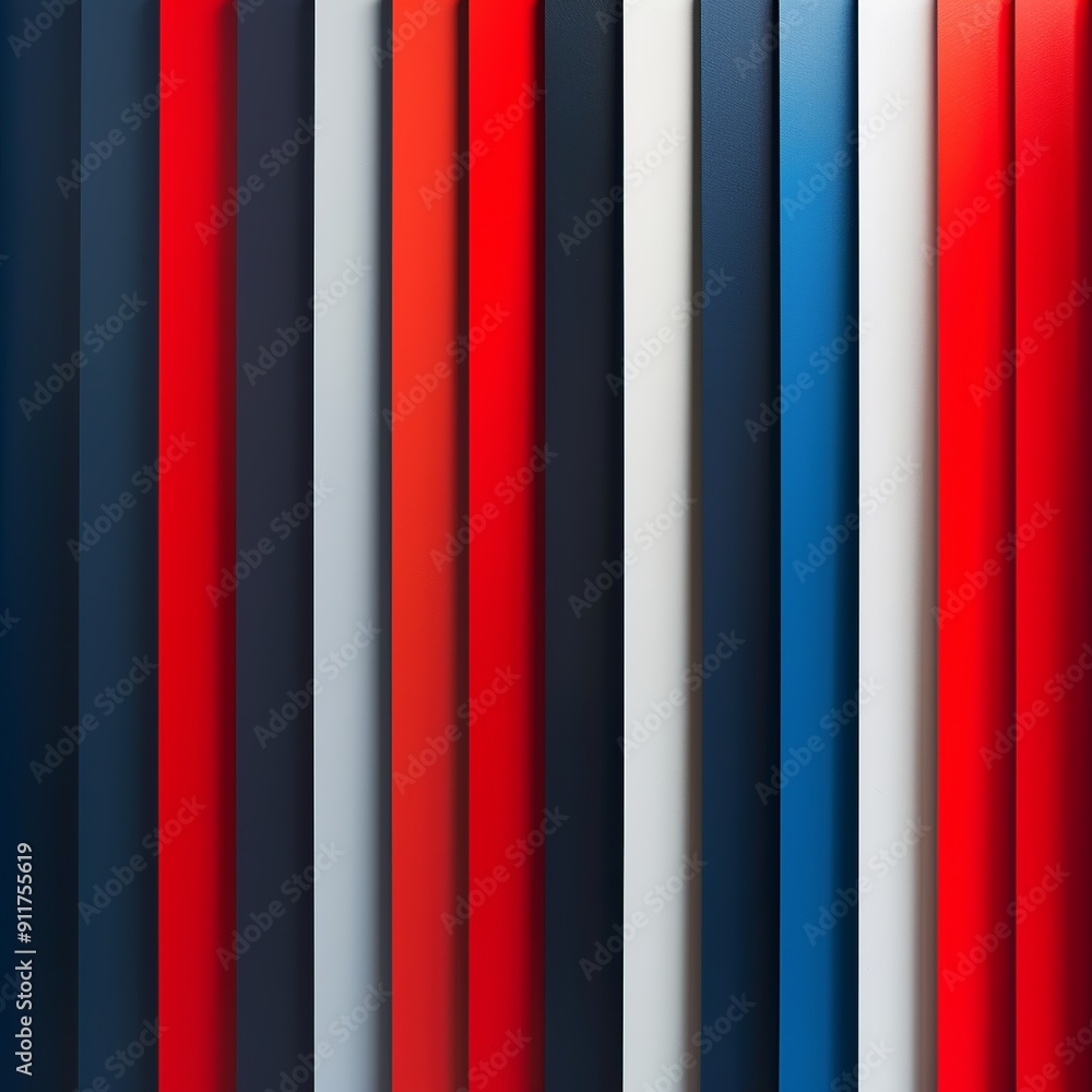 This digital illustration features the French flag with its vertical ...