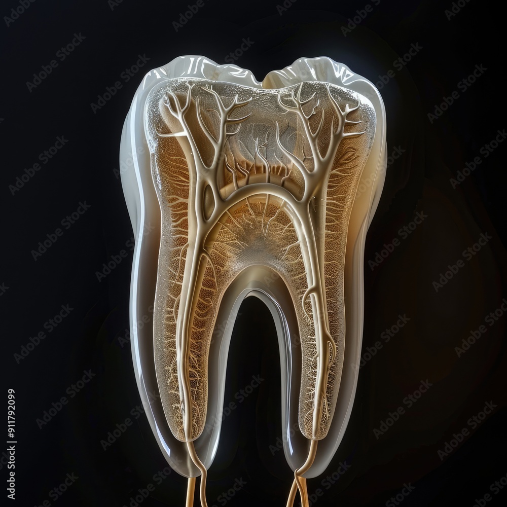 Dental development: tooth structure, nerve, a visible cartilaginous ...