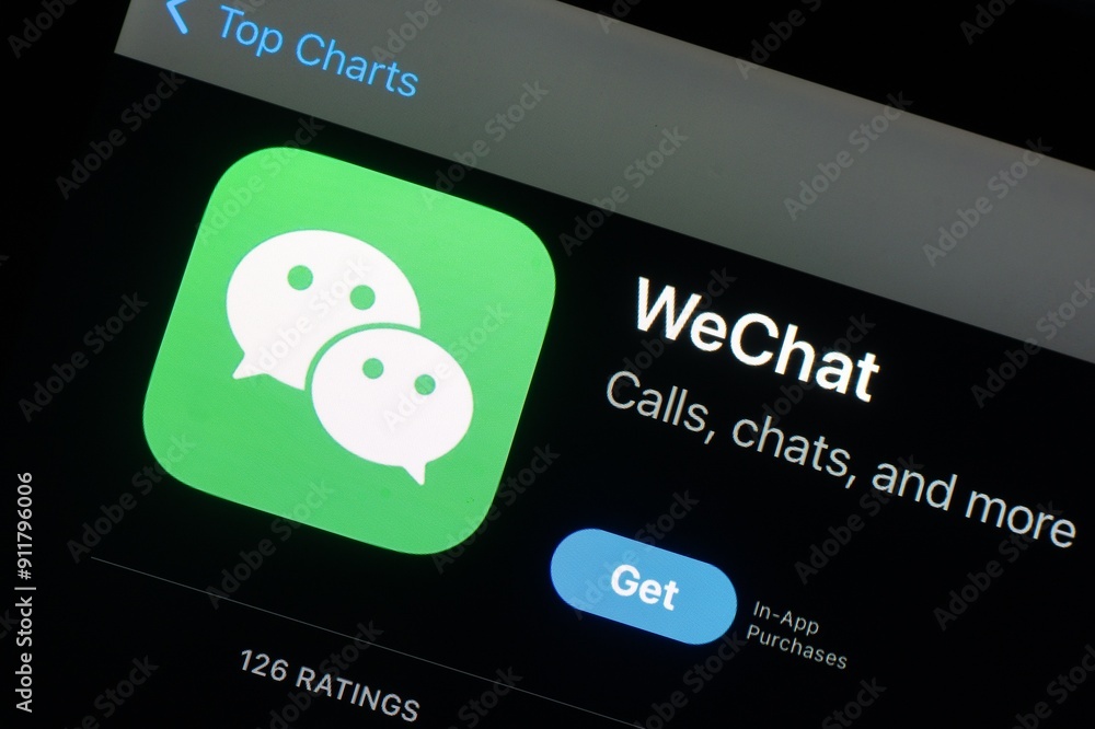 WeChat mobile app icon in app store to be installed Stock Photo | Adobe ...