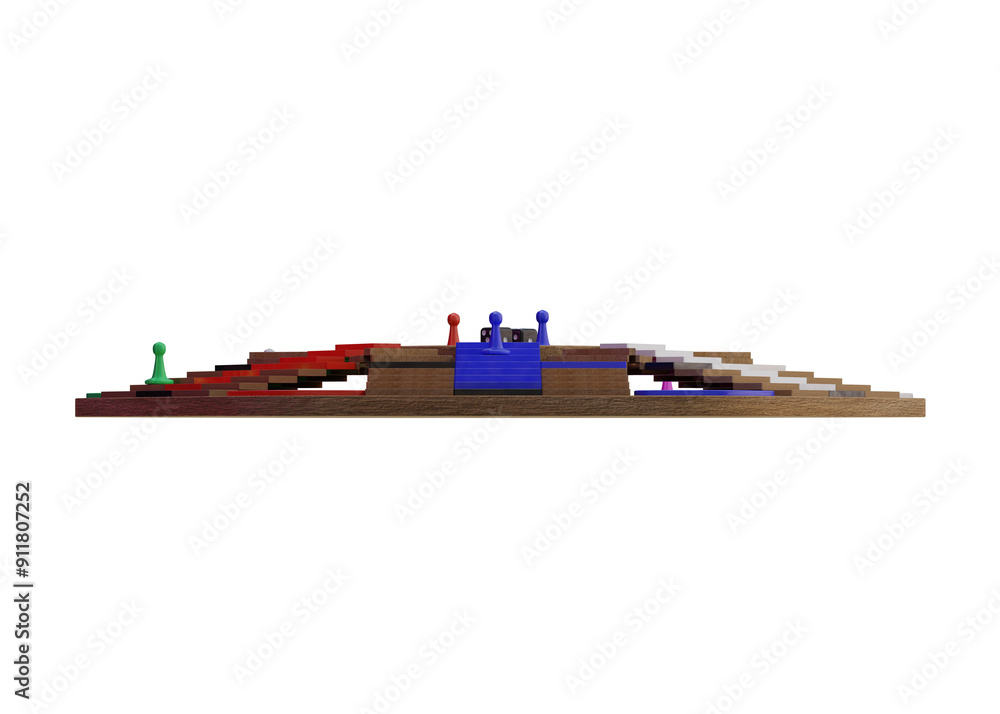 3d illustration of six player Ludo game. Vector ludo game board. Ludo ...