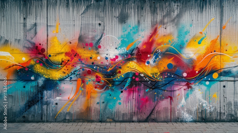 city street art, vibrant street art graffiti design with bold colors ...