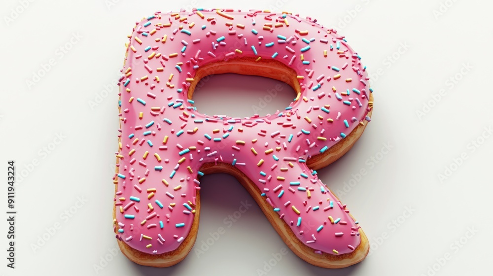 Donut Letter R with Sprinkles Stock Illustration | Adobe Stock