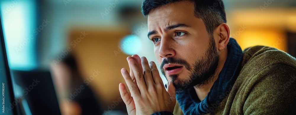 Man communicating in sign language on International Day of Sign ...