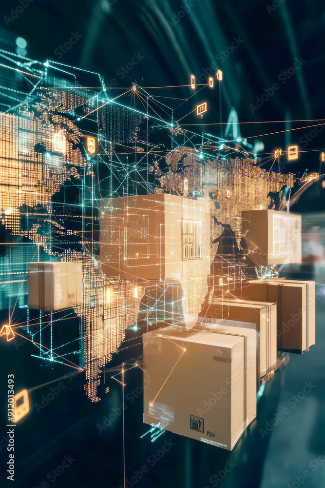 Distribution and logistics concept of global digital internet marketing ...