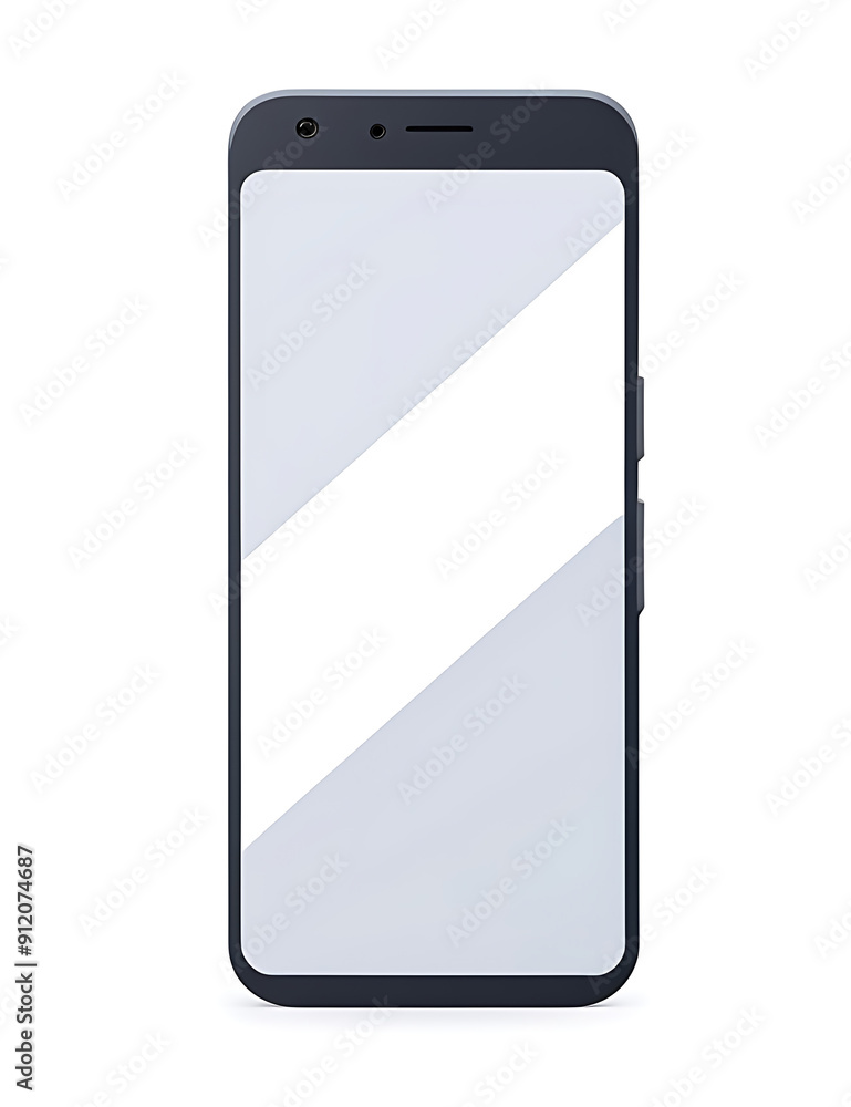 Minimalist 2D Flat-Style Art of a Smartphone Icon with Simplified ...