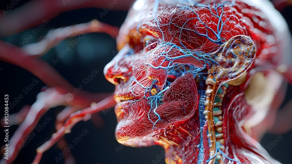Detailed Anatomical Diagram of the Complex Human Brain Structure Stock ...