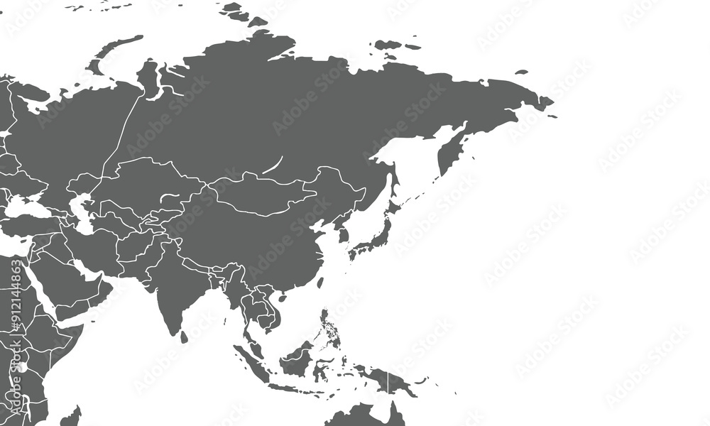 Asia map isolated on white background. for website layouts, background ...