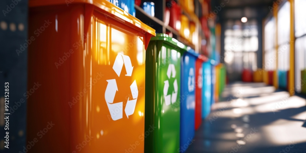 Recycling Bins in Building Stock Illustration | Adobe Stock
