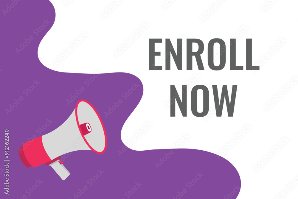 enroll now button, banner, label, template for website. enroll now text ...