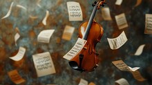 Violin With Sheet Music Background Free Stock Photo - Public Domain ...