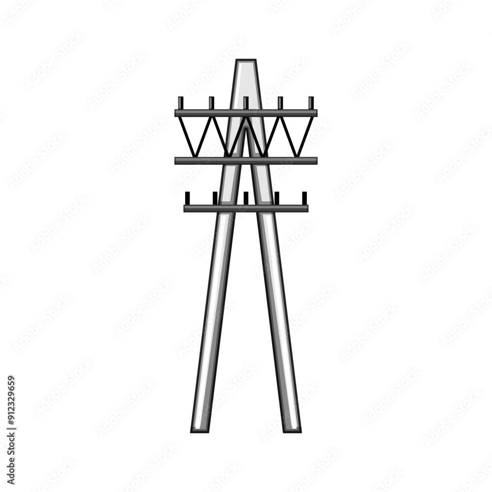 energy electric pylon cartoon. tower transmission, high grid, industry ...