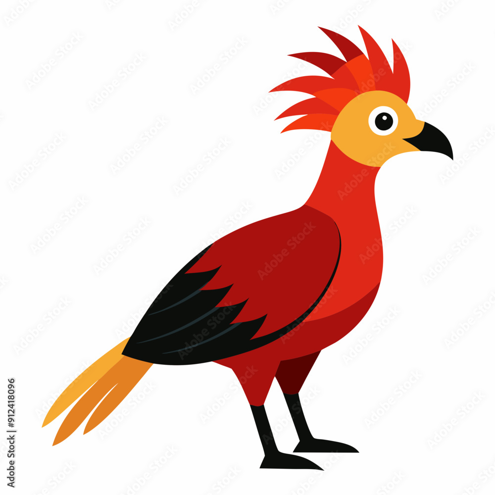 Hoatzin Vector Illustration - Cartoon Clipart and Line Art Design Stock ...